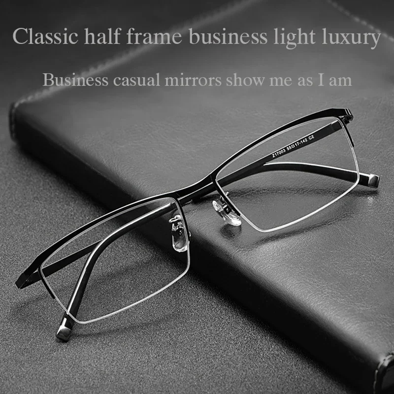 Half-Rimless-Optical-Glasses-Frame-for-Men-Eyewear-Prescription ...