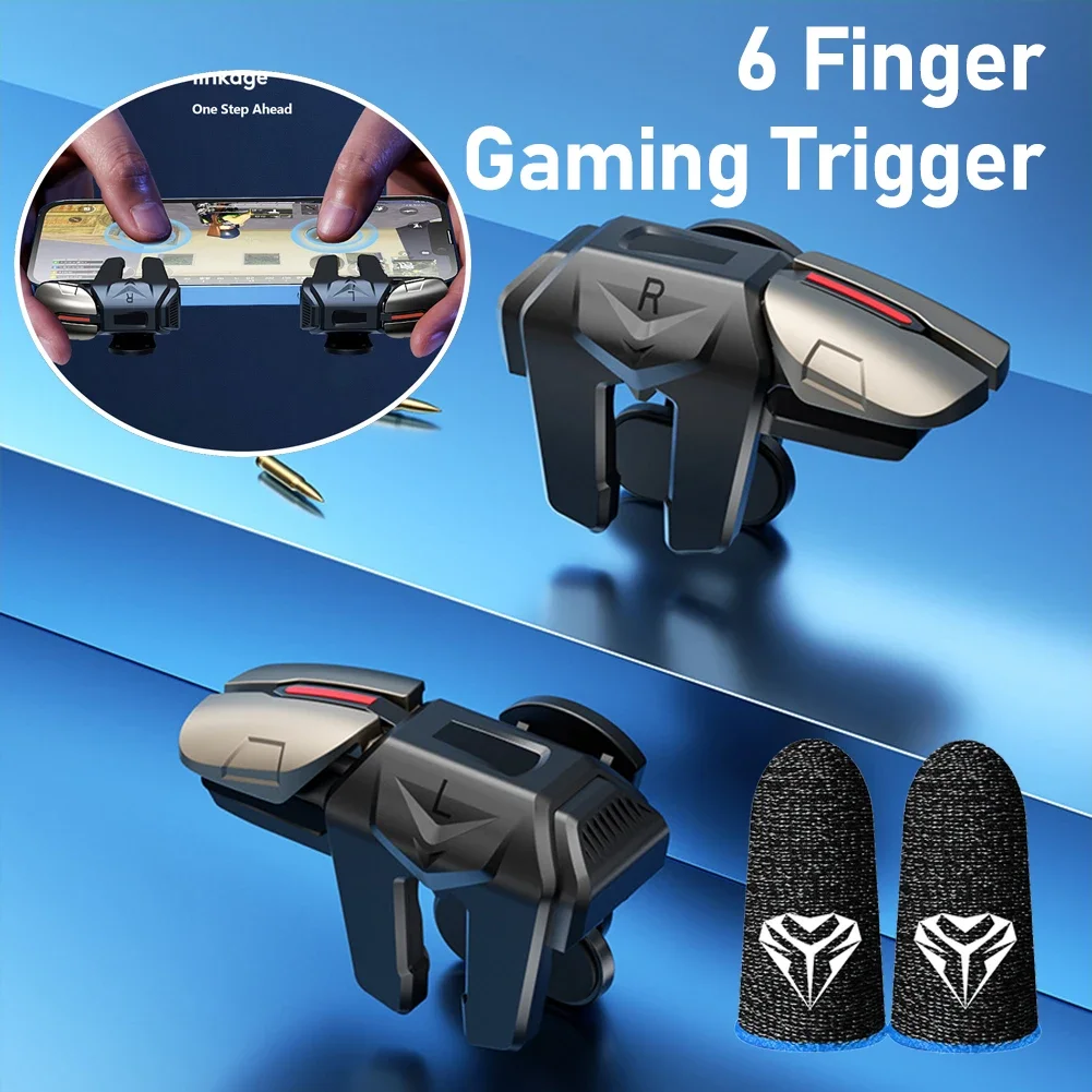 G21 Mobile Phone Game Trigger Gamepad Joystick 6 Finger Aim Shooting L1 R1 Key Button Game