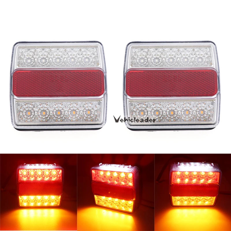 2pcs Rear Led Trailer Tail Lights Kit Truck Waterproof Universal 12v ...