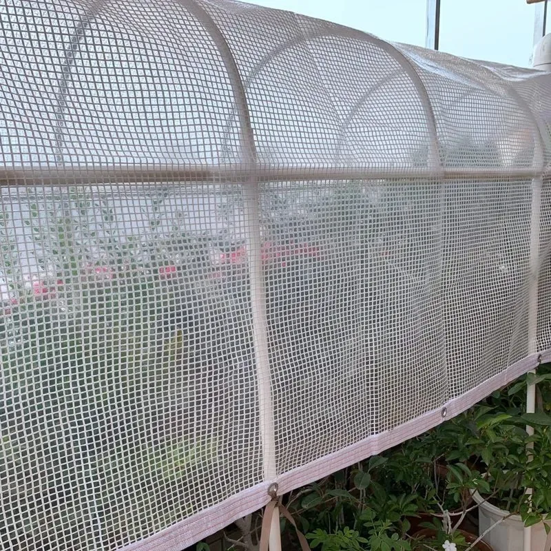 0.35mm PE Tarpaulin Mesh Grid Tarp Balcony Rainproof Cover Gazebo ...