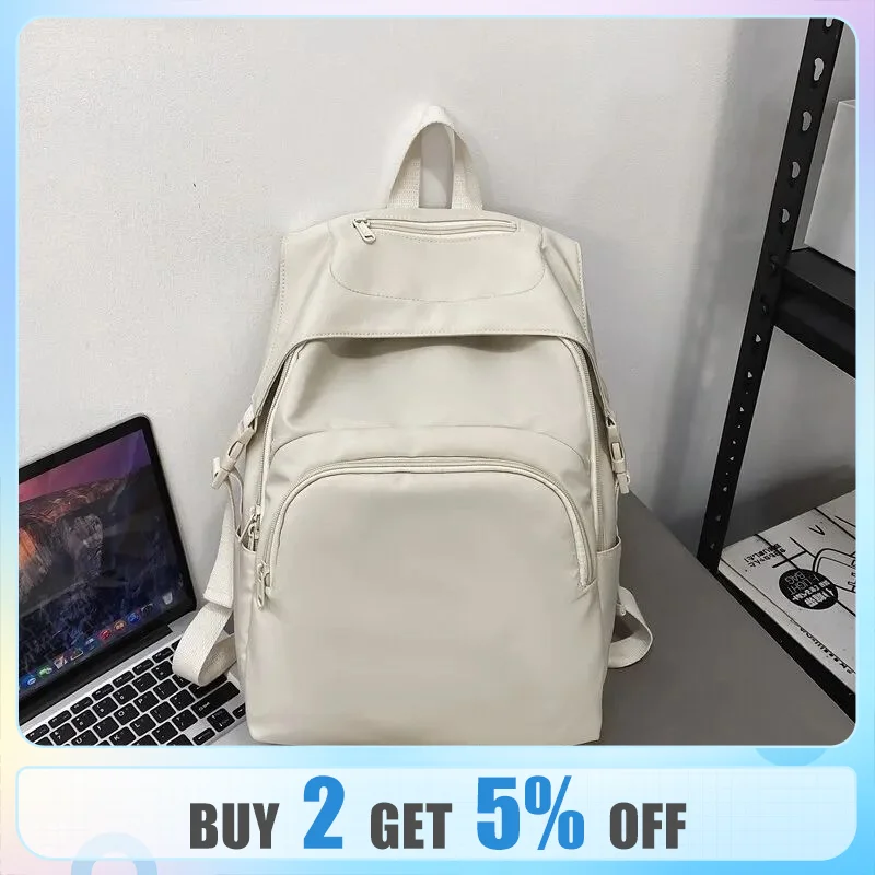 14-Inch-Solid-Color-Large-Capacity-Ladies-Backpack-Casual-Schoolbag-Men ...