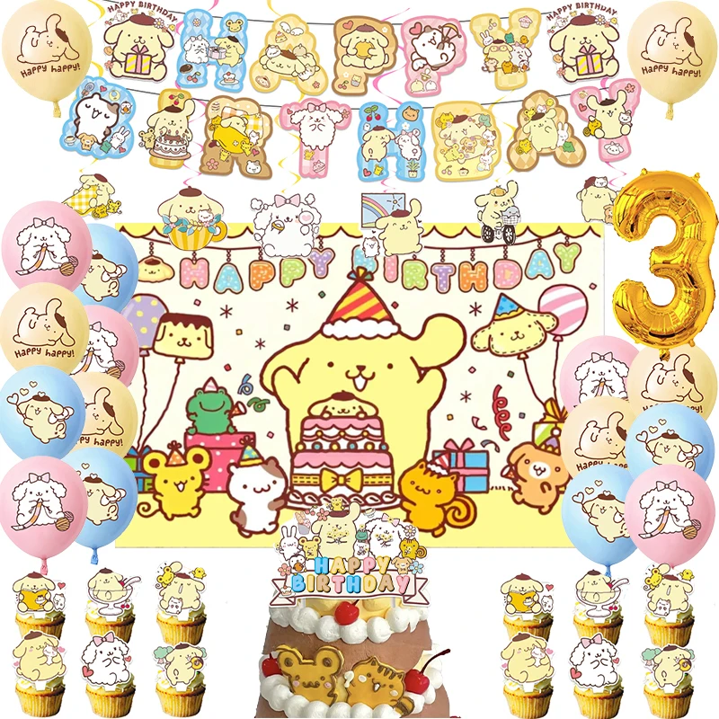 Decoração Completa para Festa de Aniversário Pom Pom Purin: Balões ...