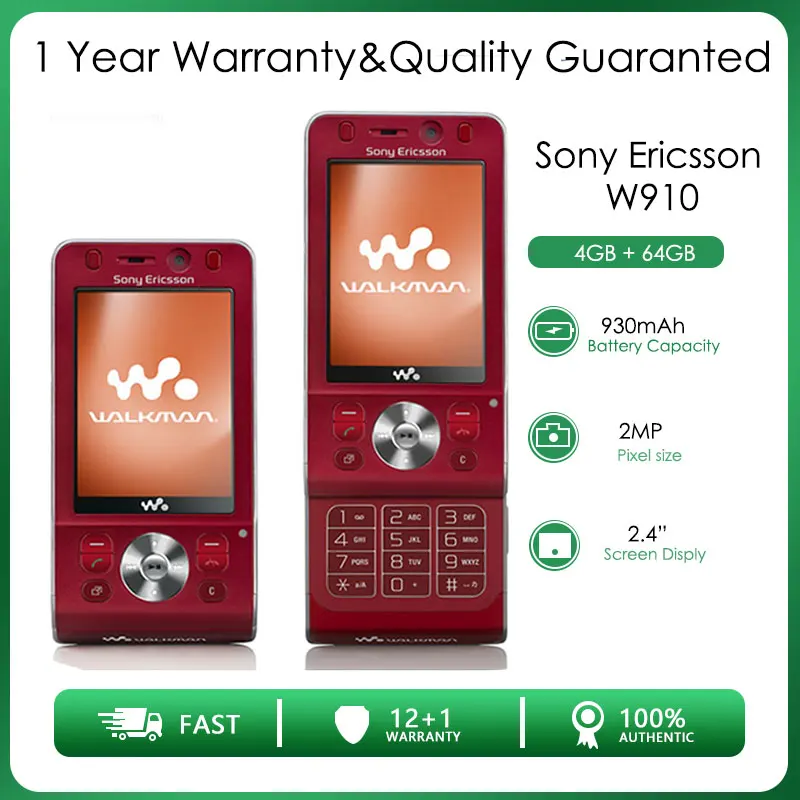Sony Ericsson W910 Refurbished Original Unlocked W910i W918c 2MP Cell ...