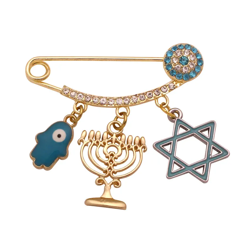 ZKD-Jewish-Menorah-baby-brooch-hanukkah-gifts-for-kids-Hebrew-Star-of ...