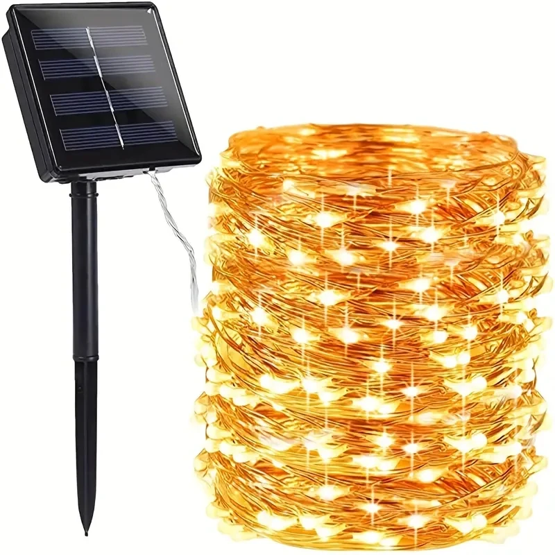 1pcs-Outdoor-Solar-String-Light-50-100-LED-Solar-Fairy-Light-With-8 ...