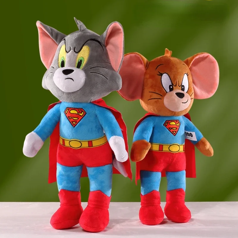 Cartoon Movie Tom And Jerry Plush Toy Kawaii Super Man Tom Cat Jerry ...