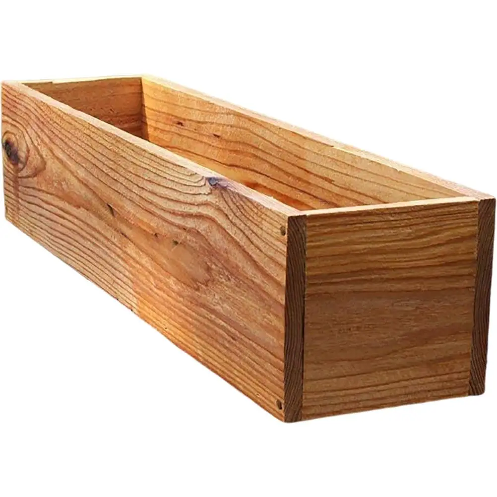 30X11X8.5Cm Rectangular Carbonized Solid Wood Flower Planter Box ...