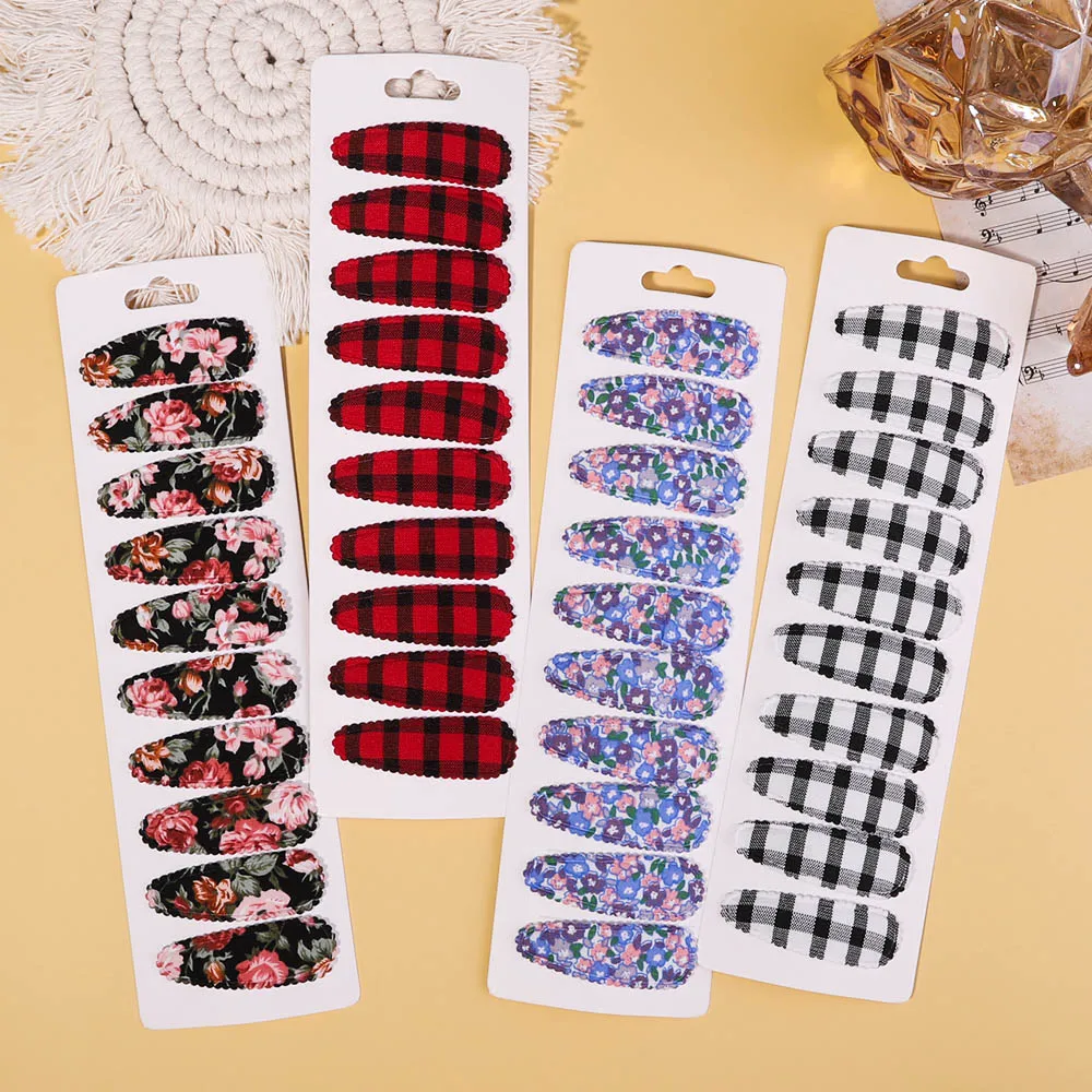 10Pcs-Set-2-1-Sweet-Print-Waterdrop-Shape-Snap-Hair-Clips-For-Women ...