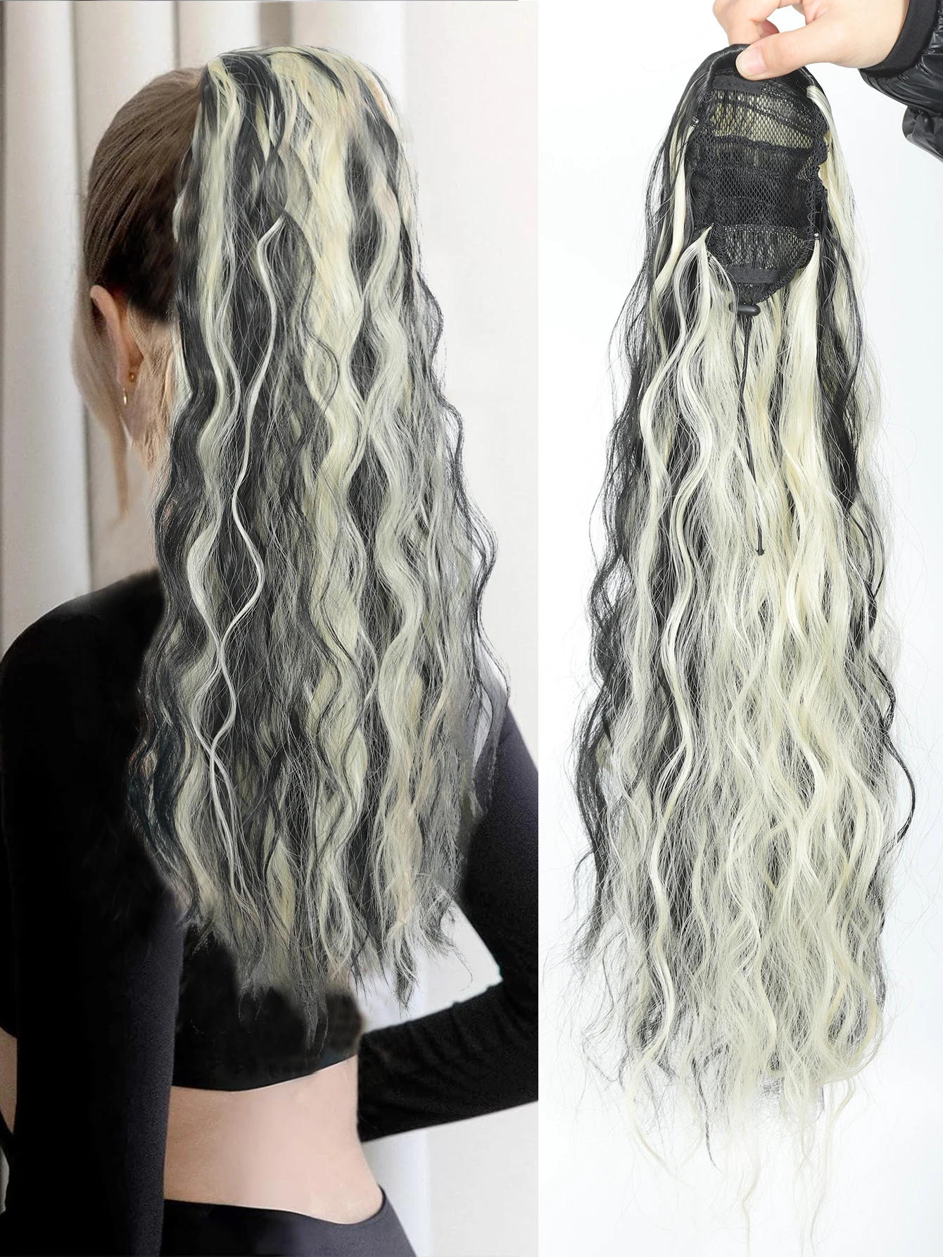 Long-Curly-Drawstring-Ponytail-Synthetic-Ponytails-for-Women-Ponytail ...
