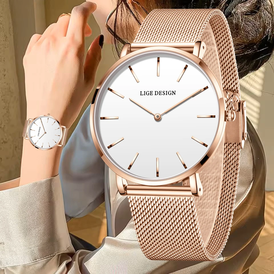 LIGE Original Quartz Watch for Women Fashion Elegant Ladies Watches ...