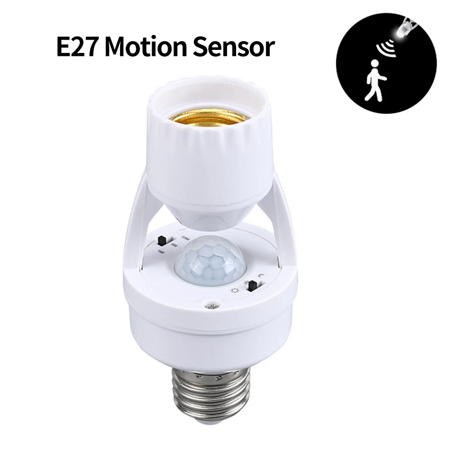 Motion-Sensor-Led-Lamp-Base-E27-E26-Socket-Converter-AC-85-265V-Light ...
