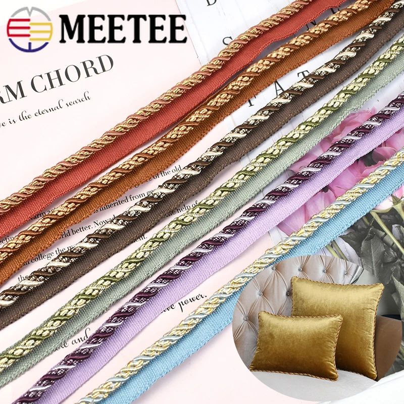 2/6Meter Meetee 7mm Colorful Braided Strap Lace Ribbon for Pillow Trim ...