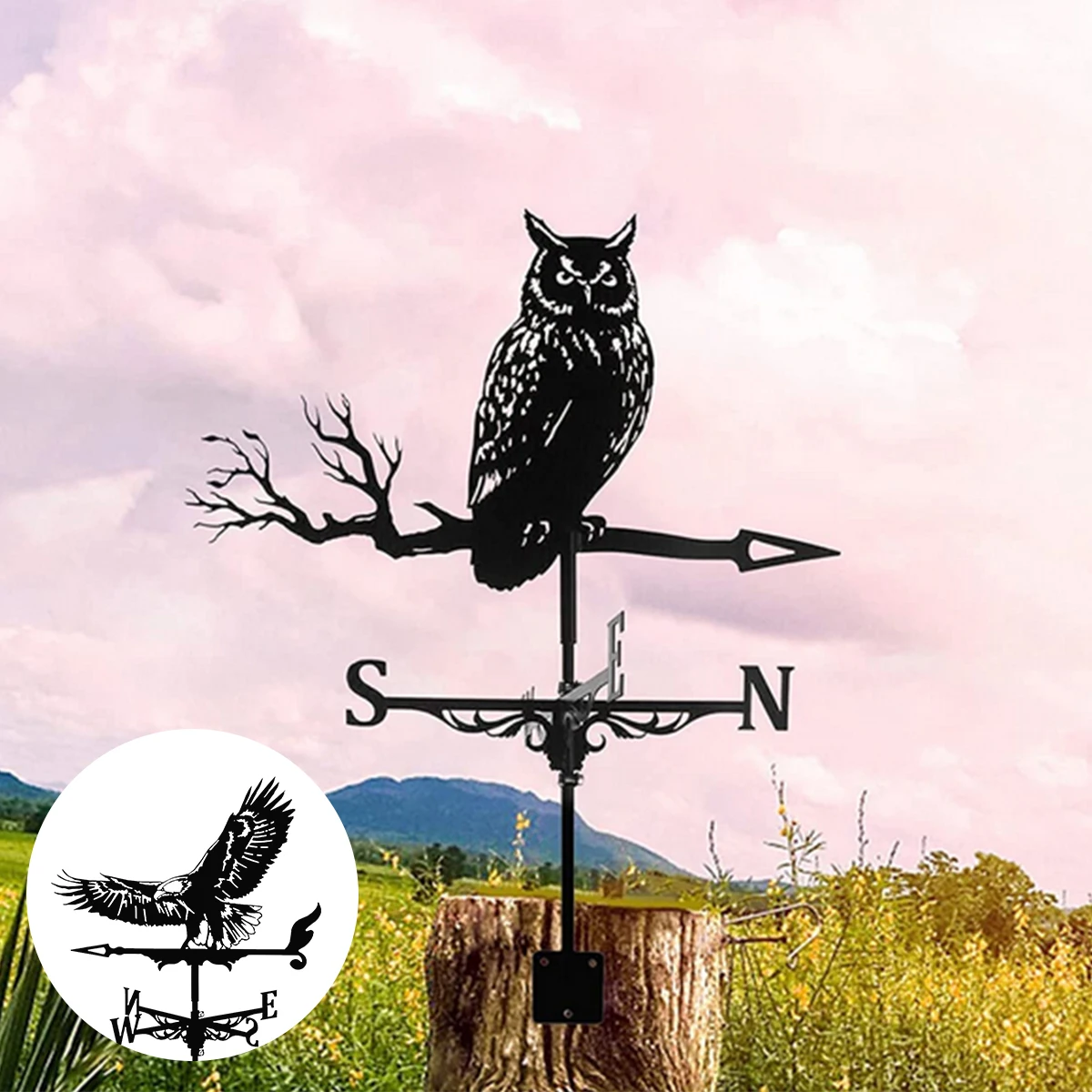 Metal-Weather-vane-Retro-Wind-Vane-Direction-Indicator-Iron-Weather ...