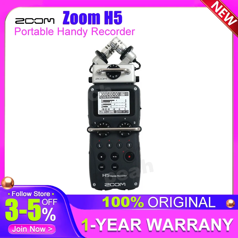 Zoom-H5-Portable-Handheld-Recorder-4-Input-4-Track-With-Interchangeable ...