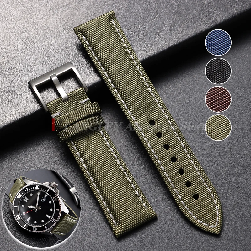 Genuine Sailcloth Nylon WatchBand for Omega for Smart Watch 22mm 24mm ...