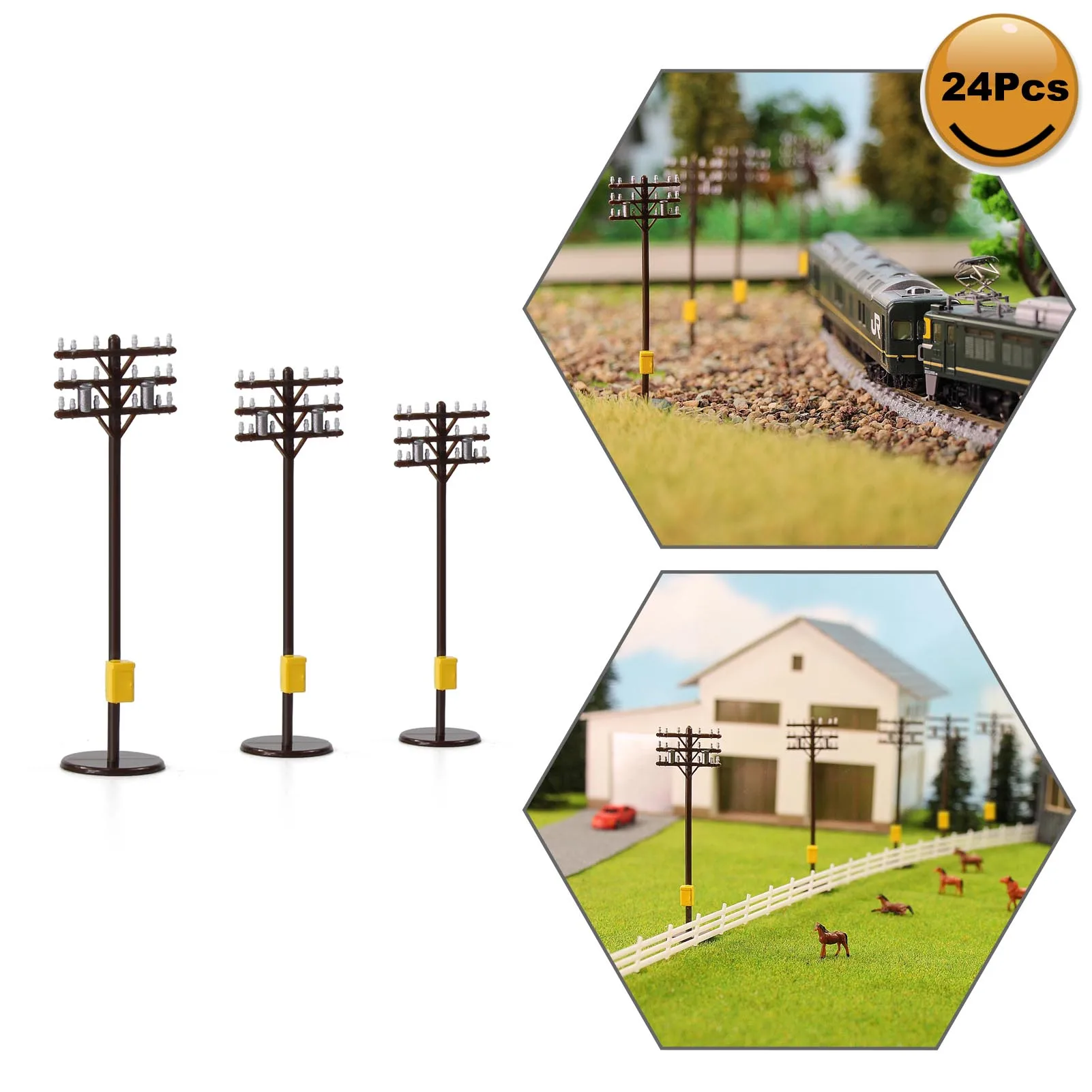 Evemodel-24pcs-Model-Trains-N-Scale-Telegraph-Poles-1-160-Power-Poles-5 ...