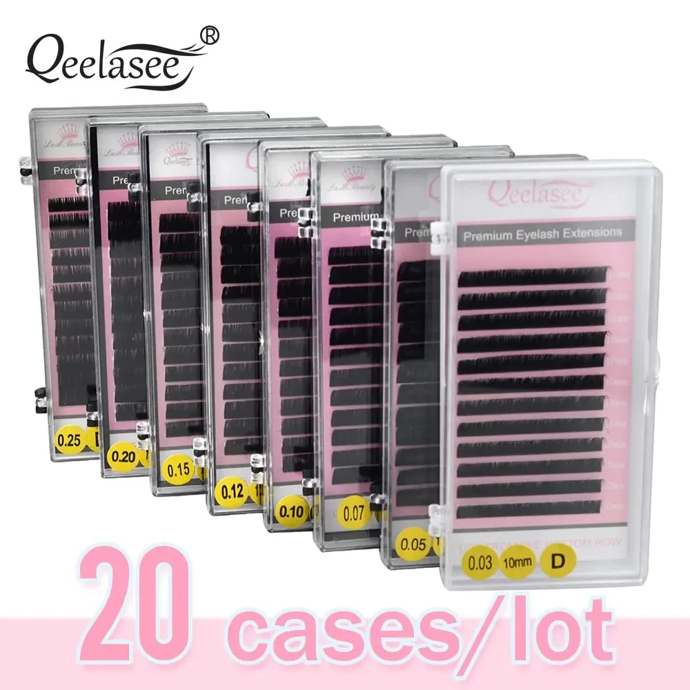 All-Sizes-20-Pcs-Black-Mixed-Individual-Eyelash-Extension-Set-Mink-Silk ...