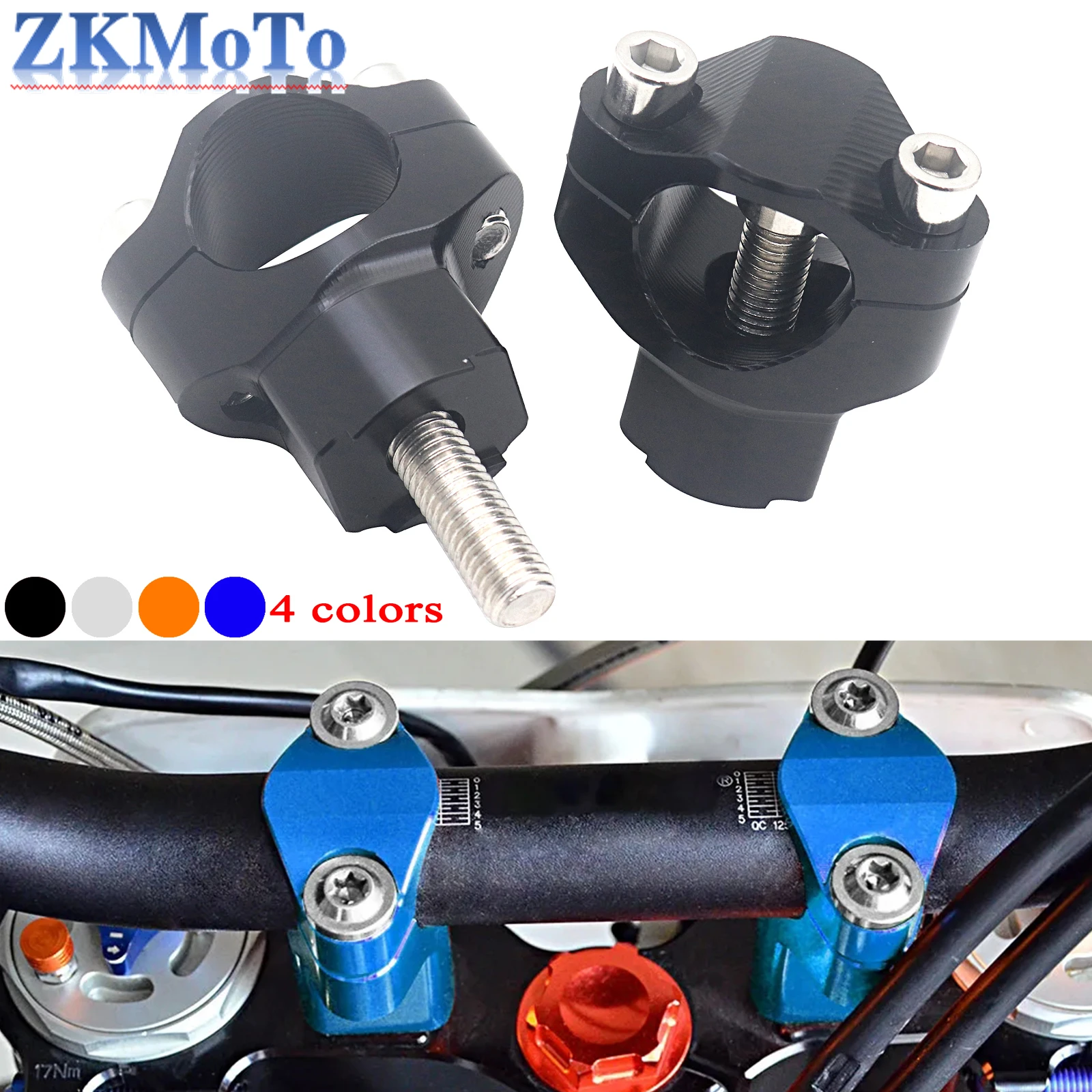 Motorcycle 1 1/8" 28MM Handlebar Risers Bar Mount Clamp For KTM SX SXF ...