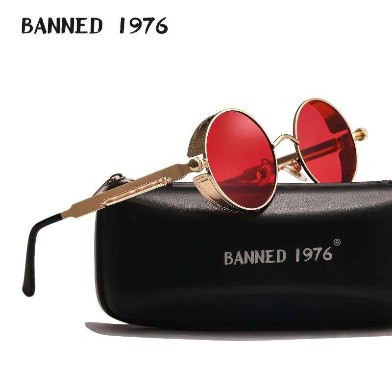 2020 Retro Round Metal Hd Polarized Punk Steampunk Sunglasses For Women ...