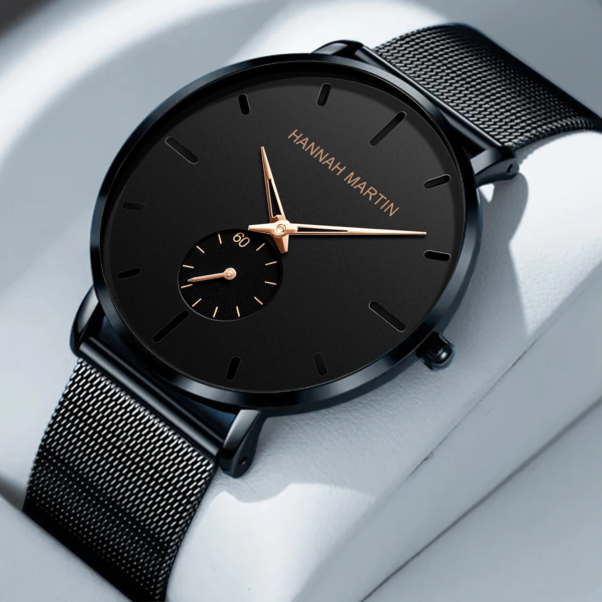 Hannah Martin Fashion Men Stainless Steel Watch Timing Small Dial ...