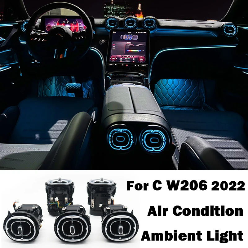 Ambiance Light LED Air Condition Air Vent Front Rear AC Air Outlet ...