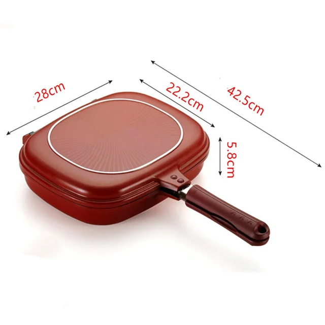 Double Sided Grill Frying Pan Skillet Grill Durable Nonstick Pans ...