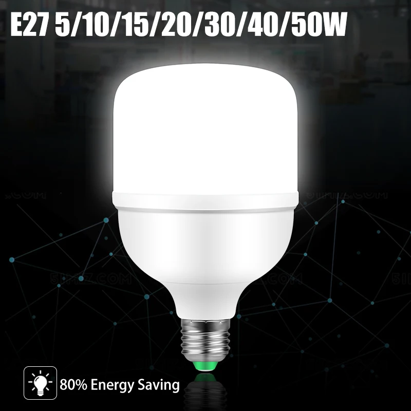 High Power 220V E27 Led Bulb Lights 5/10/15/20/30/40/50W Lampada ...