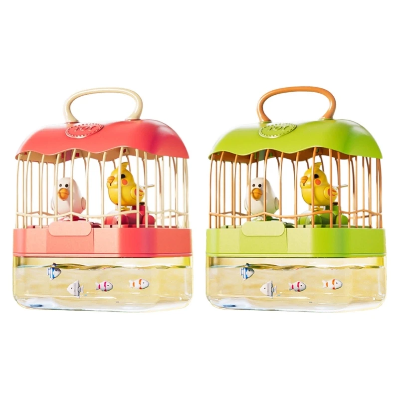 Musical-Flapping-Bird-Toy-for-Kids-Light-Up-Bird-Cage-with-Fish-Bowl ...