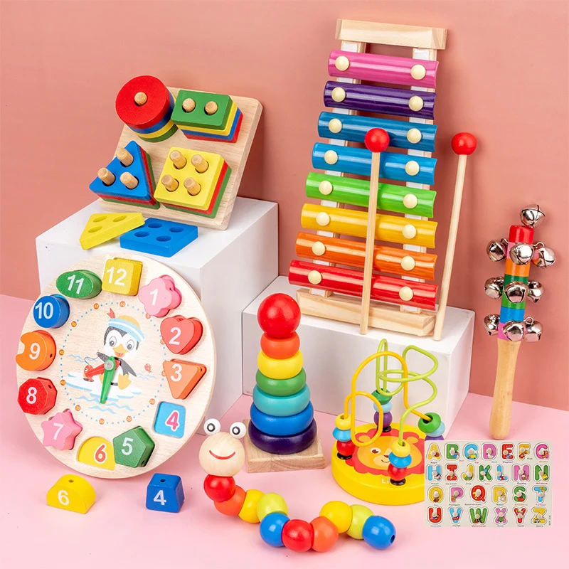 Baby-Educational-Toys-Kids-Development-Games-Wood-Puzzles-Sensory-Toy ...