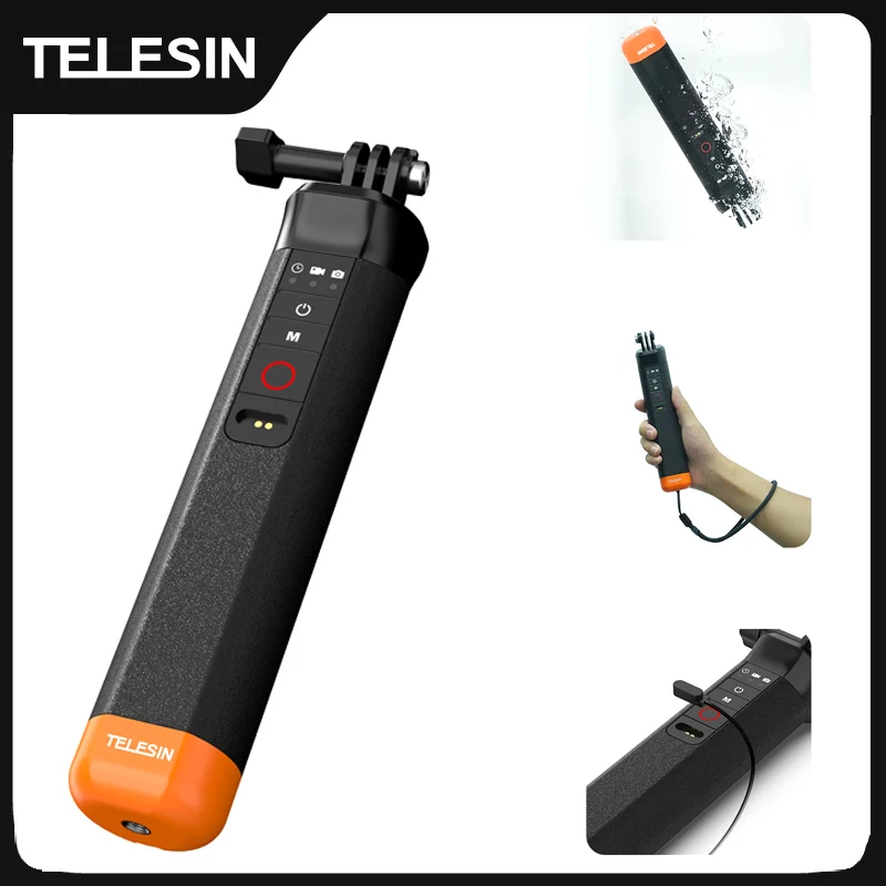 TELESIN-Buoyancy-Bar-Selfie-Stick-Waterproof-Selfie-Stick-With-Hand ...