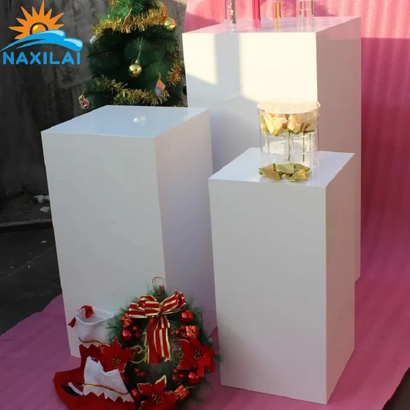 Naxilai-White-Square-Acrylic-Plinth-Display-Stand-Wedding-Decor-Acrylic ...