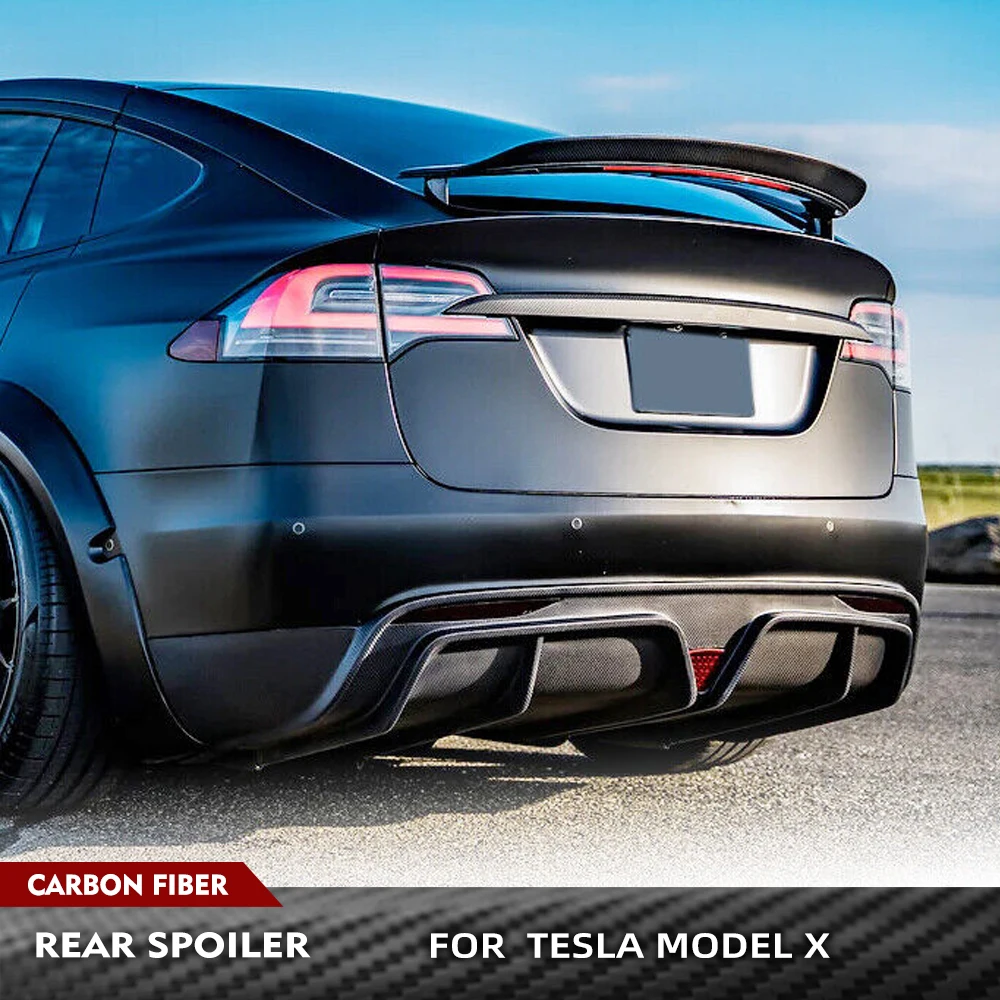 Car RearTrunk Carbon Fiber Spoiler for Tesla Model X 2016-2022 75D 90D ...