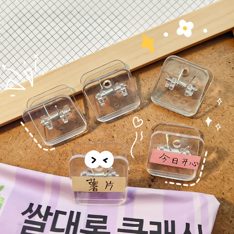5PCS-Cute-Square-Paper-Clips-Plastic-Spring-Clips-Office-File-Paper ...