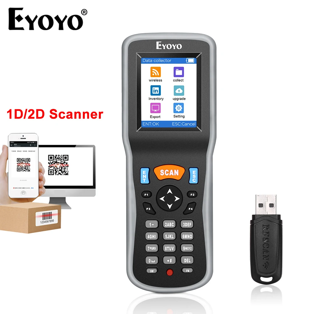 Eyoyo EY 7000 Portable 1D/2D QR Code Scanner Handheld Data Collector ...