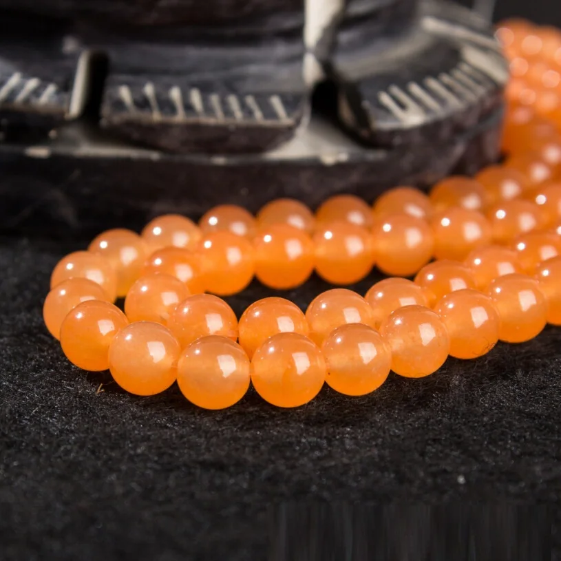 Natural-6-8-10-12MM-Orange-Topaz-Jade-Round-Gemstone-Loose-Beads-15 ...