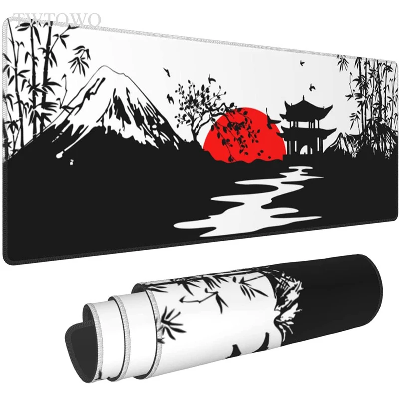 Japanese Style Mountain Sun Tree Mouse Pad Gaming Xl Hd Mousepad Xxl ...