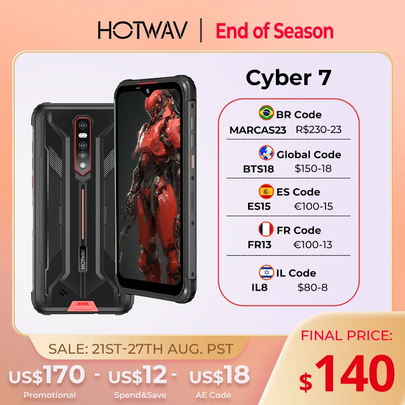 HOTWAV Cyber 7 5G Rugged Handset 6.3 Inch FHD+ Screen 8GB RAM 128GB ROM ...