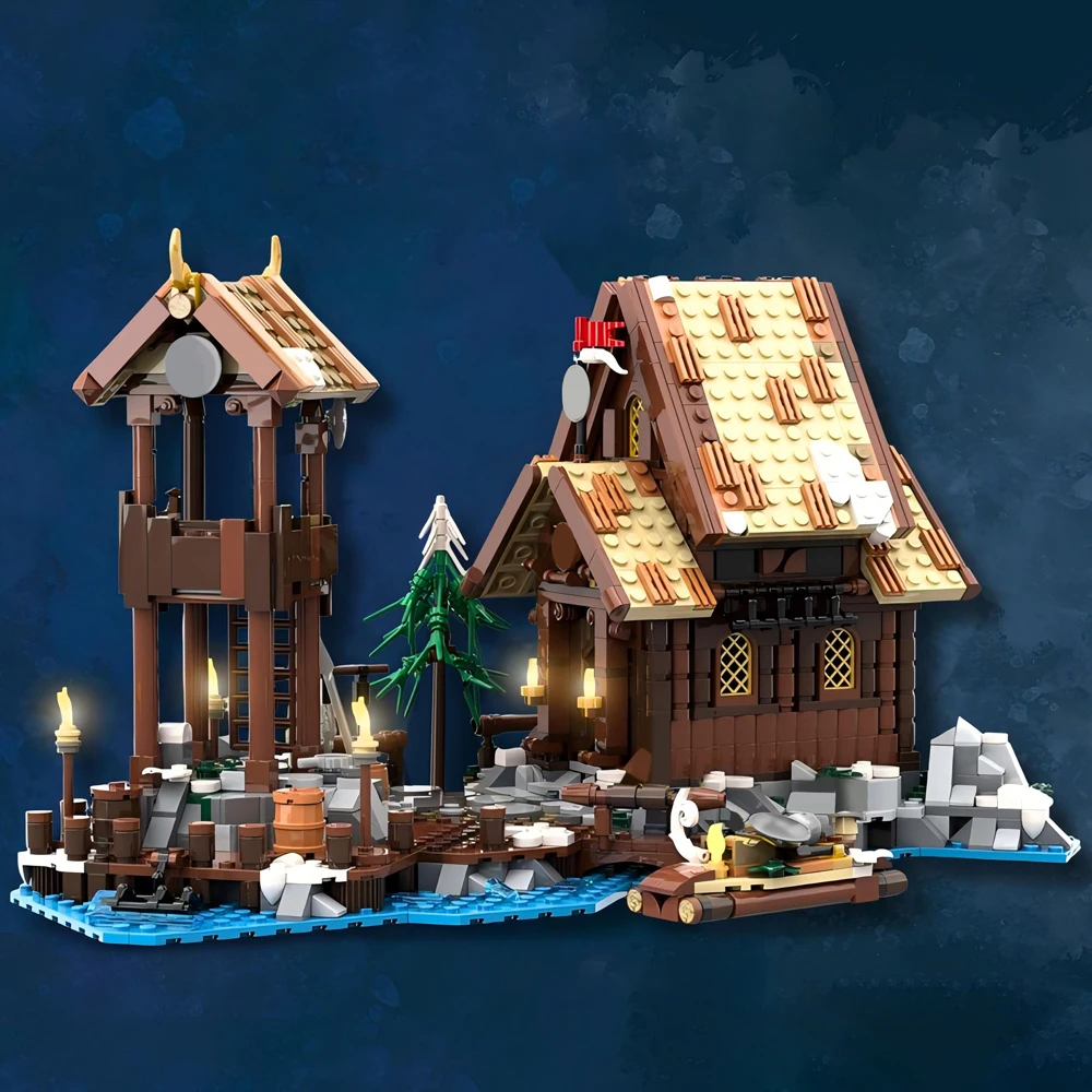 MOC-Hot-selling-Street-View-Viking-Village-Seaside-Expansion-Medieval ...