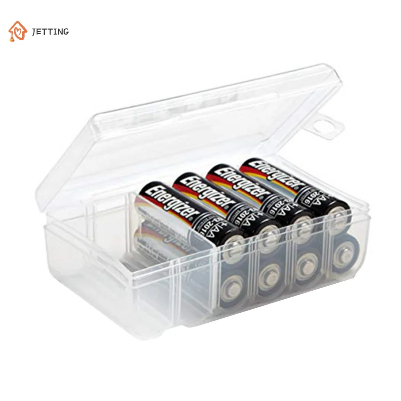 For AA/AAA Battery 6-Slots Transparent Battery Storage Case Holder Hard ...