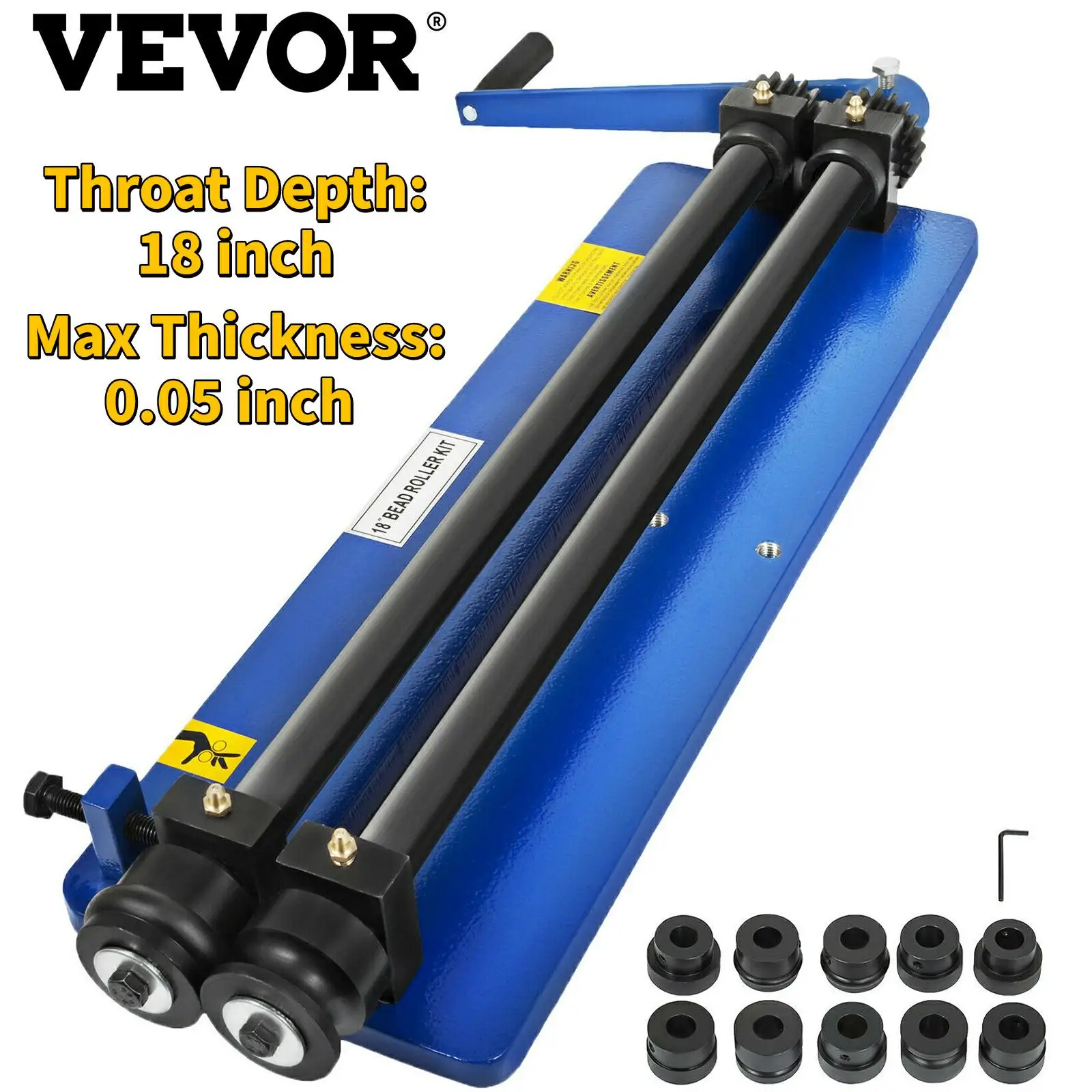 Vevor Bead Roller Rotary Swaging Machine Former Swager W/ 6 Dies 18 ...