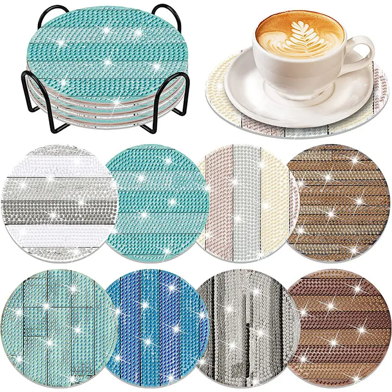 8-PCS-set-Of-Geometric-Diamond-Painted-Coasters-DIY-Diamond-Art ...