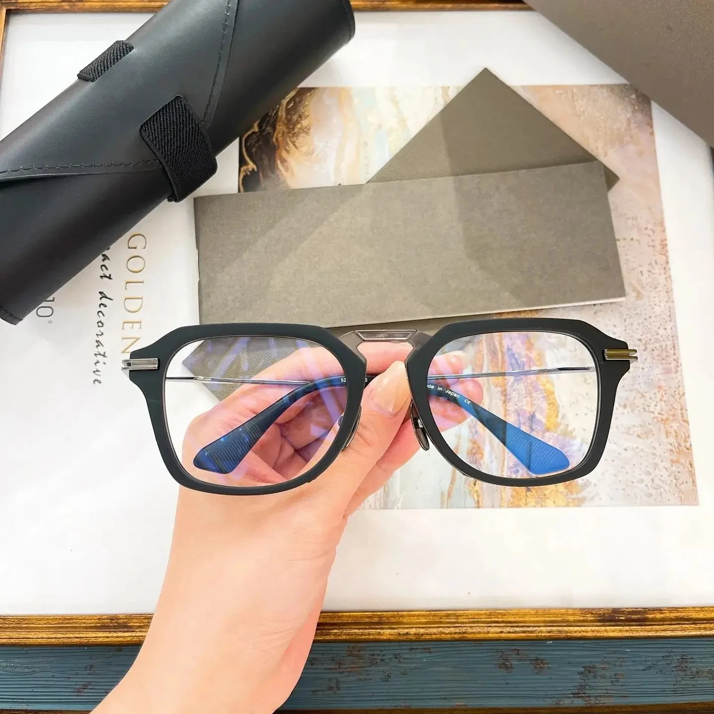 Original-Premium-Casual-Square-Transparent-Lenses-Men-Eyewear-Formal ...