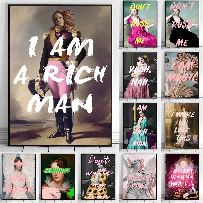 Funny-Dont-Rush-Me-Feminist-Portrait-Lyrics-Quote-Poster-Canvas ...