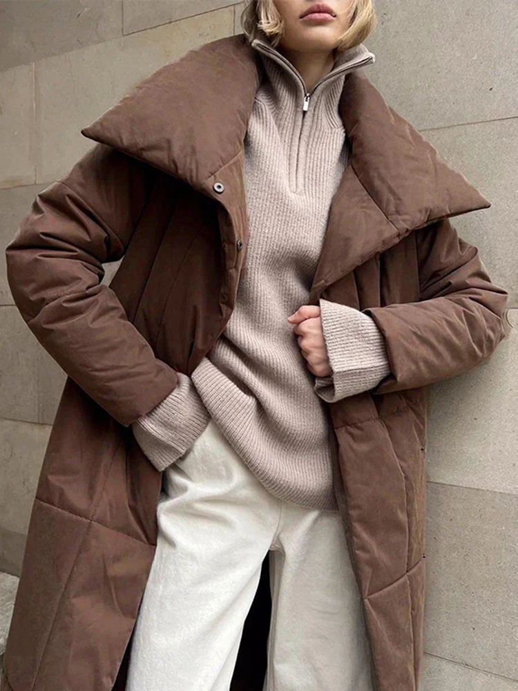 Women-Casual-Long-Coats-with-Belt-Lightweight-Oversized-Standing-Collar ...