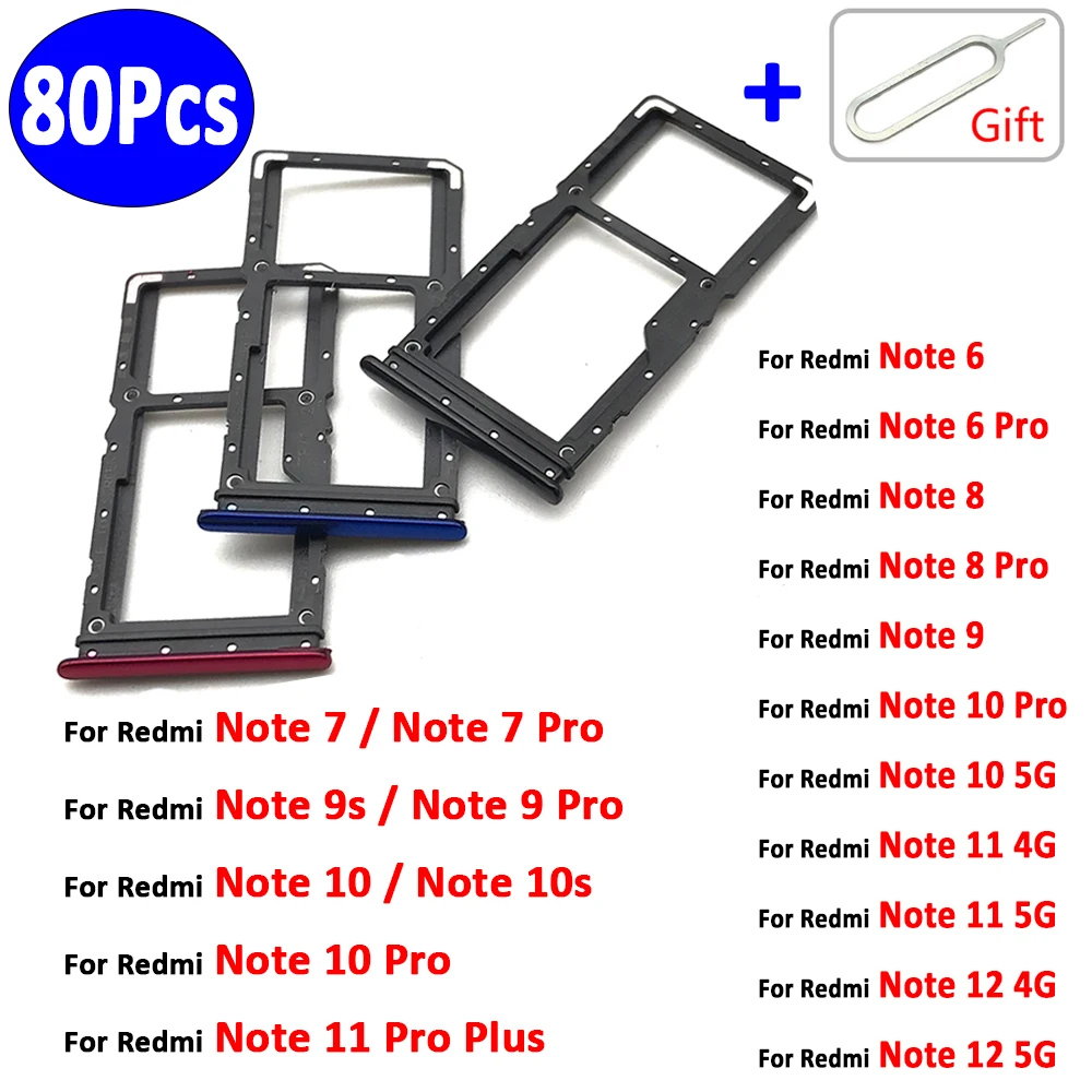 80Pcs-SIM-Card-Slot-SD-Card-Tray-Holder-Adapter-For-Xiaomi-Redmi-Note-6 ...