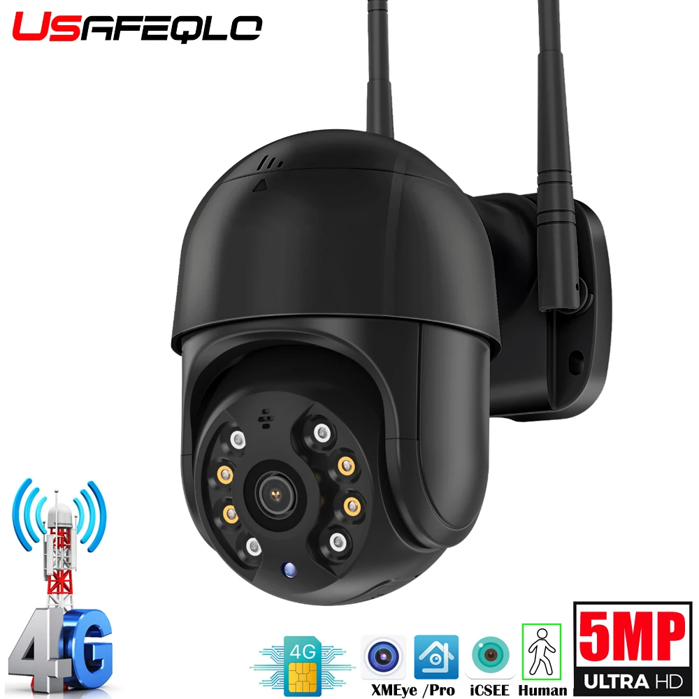 4MP 5MP HD PTZ Video Surveillance Camera With GSM Sim Card 4G Outdoor ...