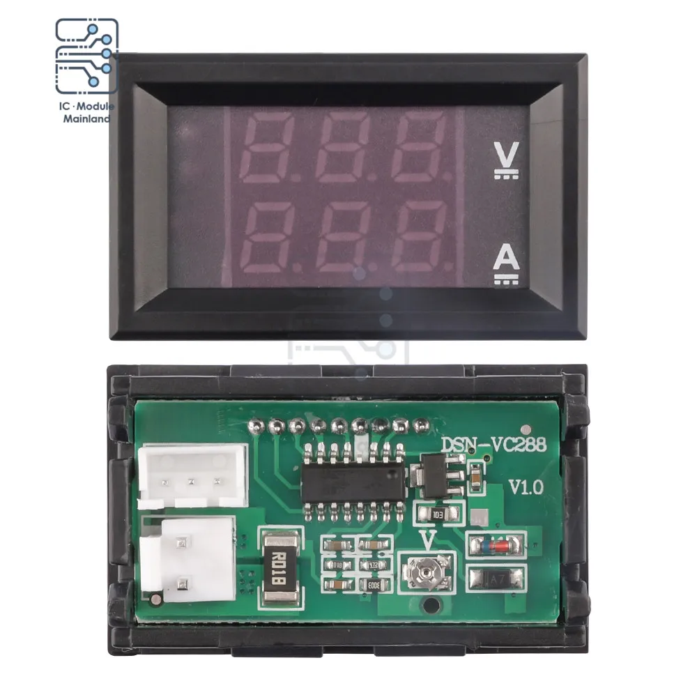 DC-100V-10A-Voltage-and-Ammeter-Blue-Red-Dual-Digital-Volt-Meter-Gauge ...