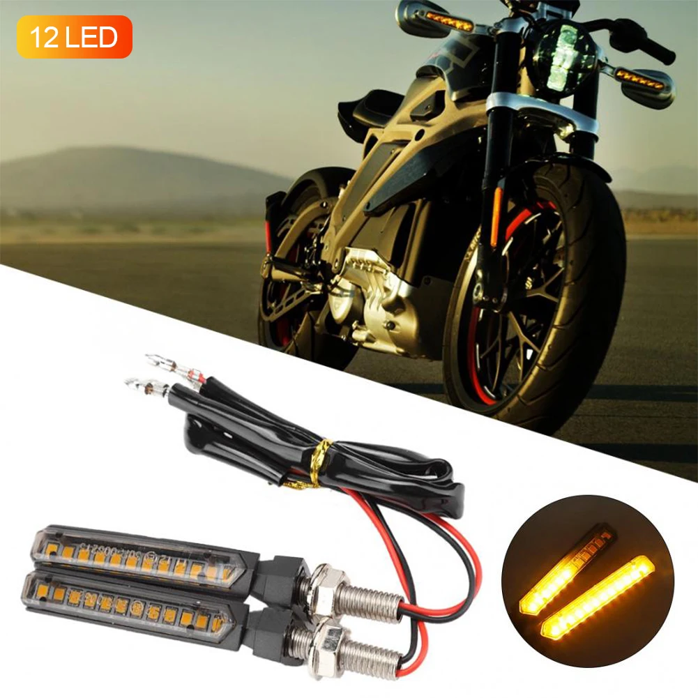 2PCS-LED-Motorcycle-Turn-Signal-Light-12-LED-Tail-Flasher-Flowing-Water ...