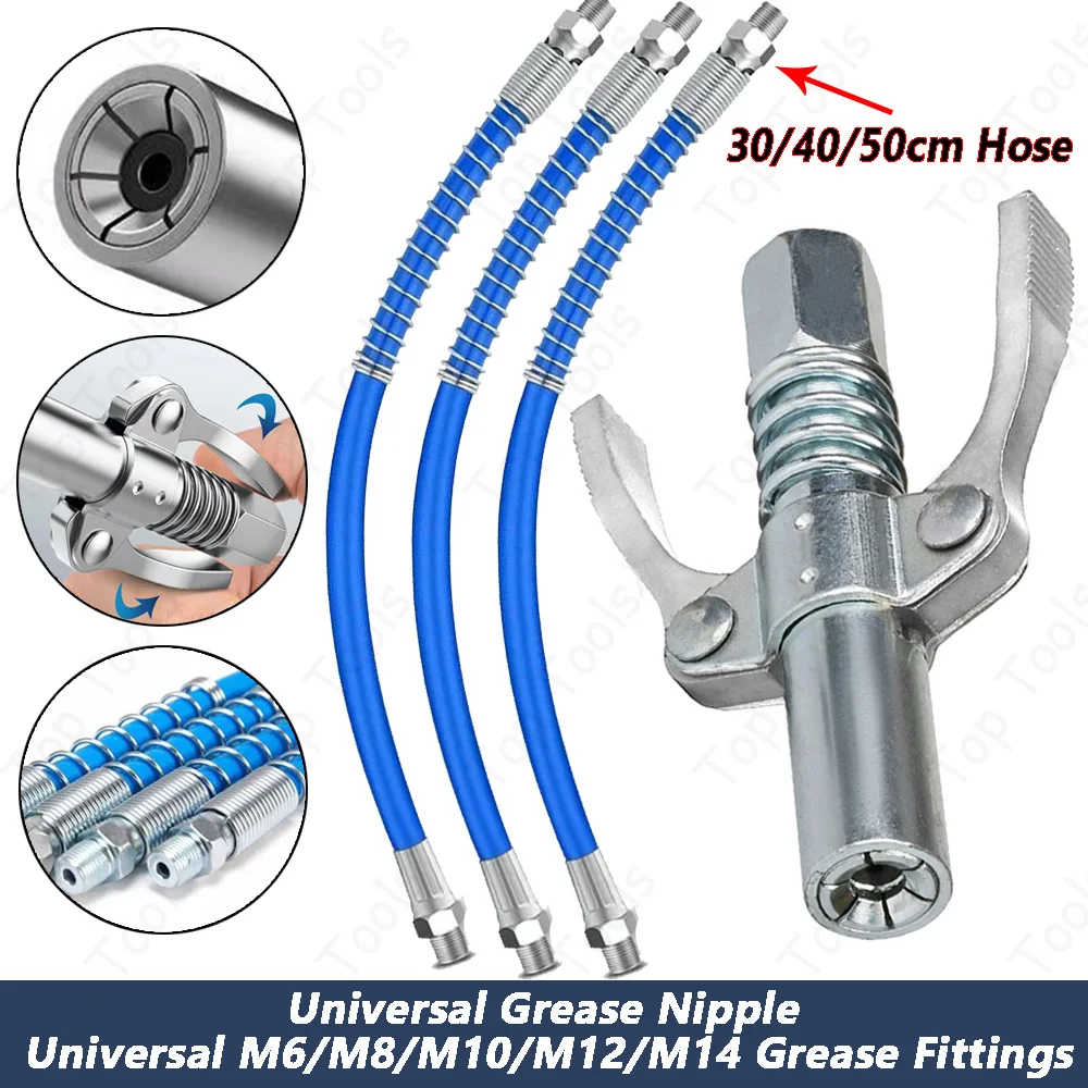 Grease Gun Coupler 10000 PSI NPTI/8 Oil Pump Quick Release Grease Tip ...
