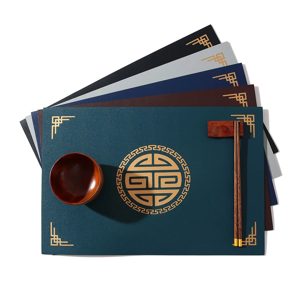 2pcs-Traditional-Chinese-Painting-Leather-Table-Mat-Elegant-Waterproof ...